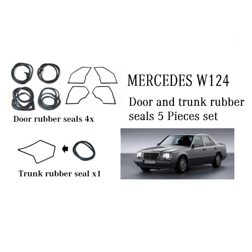 Mercedes W124 Door & Trunk rubber seals 5 Pieces set