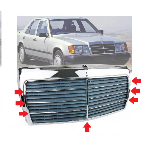 Mercedes W124 Grille moulding trim set