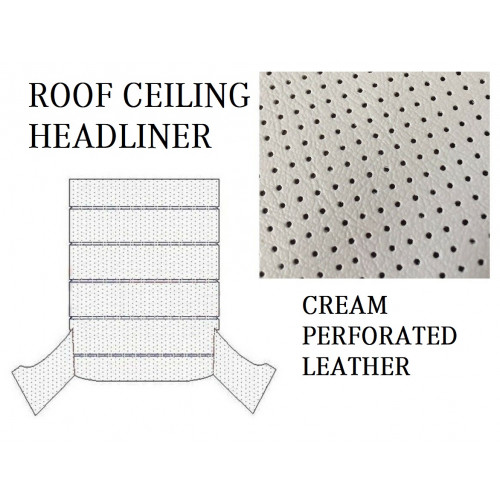 Mercedes W111 Coupe Roof Ceiling Sky Headliner Cream Perforated Leather ...